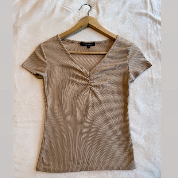 YMI | Tops | Ymi Ribbed Ruched Front Ribbed Tee | Poshmark